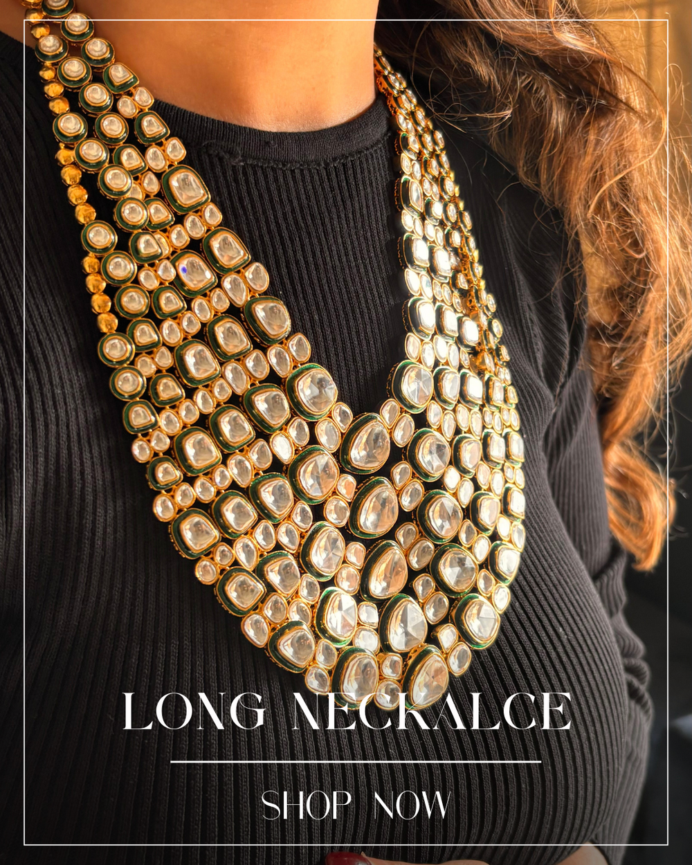 Emerald doublet cz diamond aura Necklace – Jewellery Hubb Jaipur